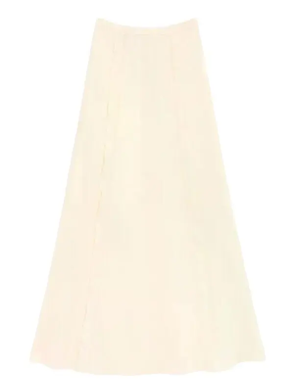Valentino Garavani Couture Linen Skirt With Lace Details - Neutrals