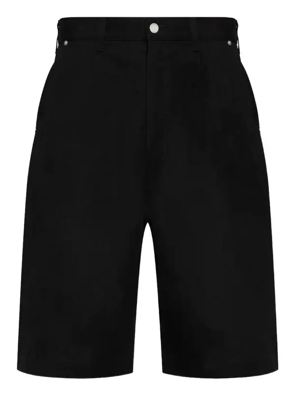 Comme Des Garçons Pleated Denim Shorts - Black