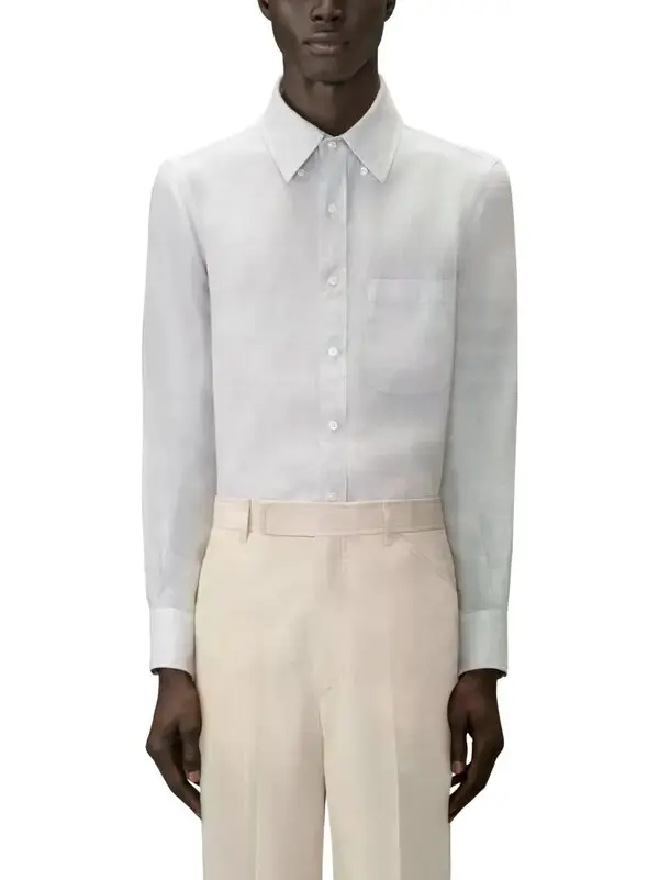 Thom Browne 4-bar Linen Shirt - Grey