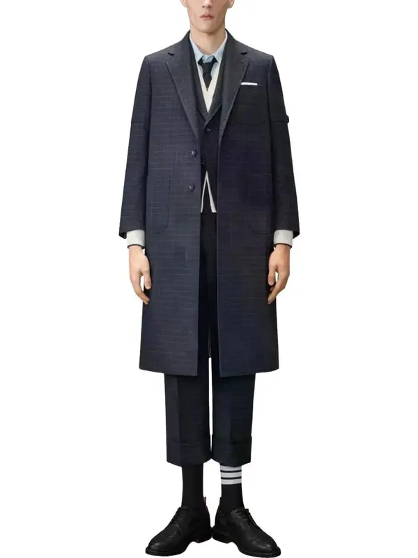Thom Browne 4-bar Linen Shirt - Blue