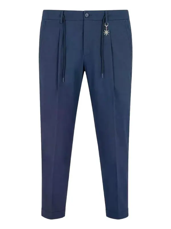 MANUEL RITZ Pleated Trousers With Drawstring Waist - Blue