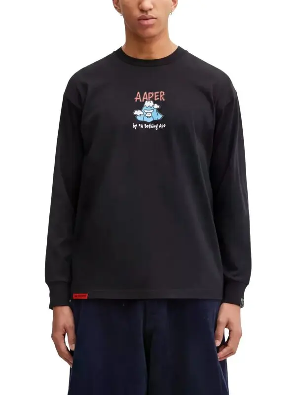 AAPE BY *A BATHING APE Logo-print Long-sleeve T-shirt - Black