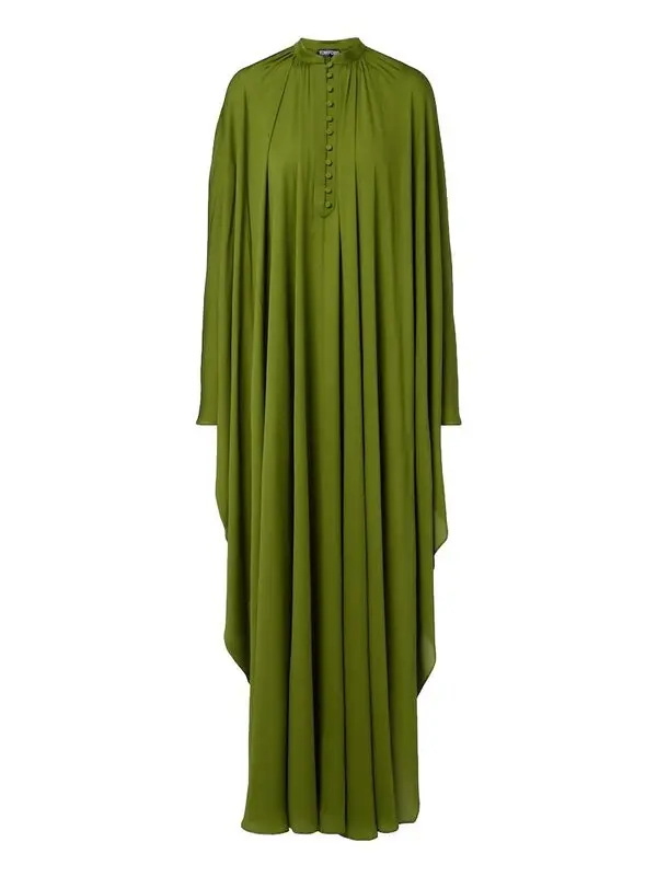 TOM FORD Draped Silk Georgette Kaftan - Green