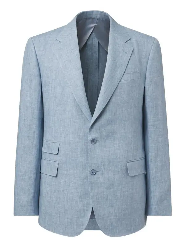 Ralph Lauren Purple Label Glen Linen-blend Blazer - Blue