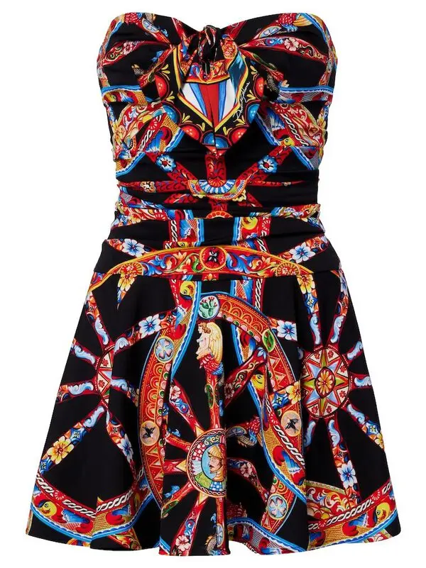 Dolce & Gabbana Printed Silk-blend Mini Dress - Multicoloured
