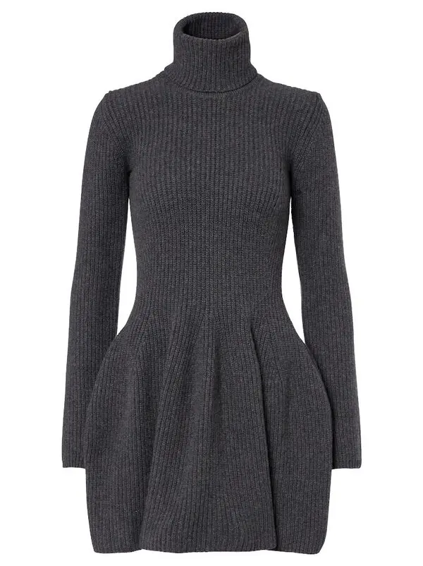 Magda Butrym Ribbed-knit Cashmere Minidress - Grey