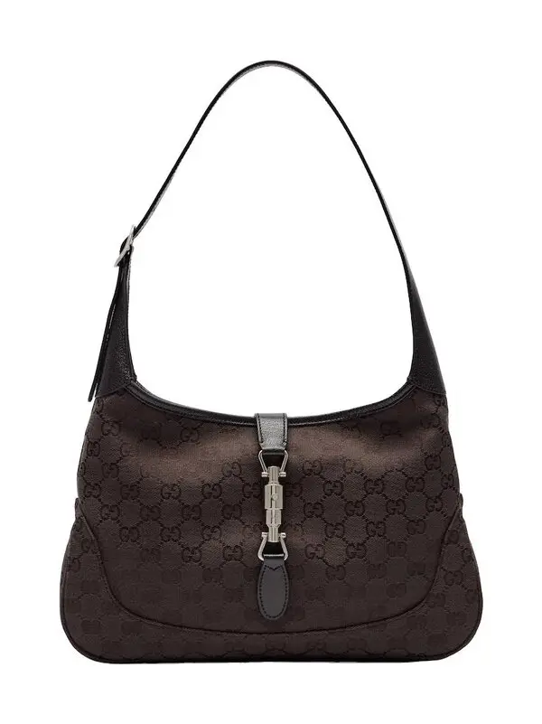 Gucci Jackie 1961 Medium Canvas Shoulder Bag - Brown