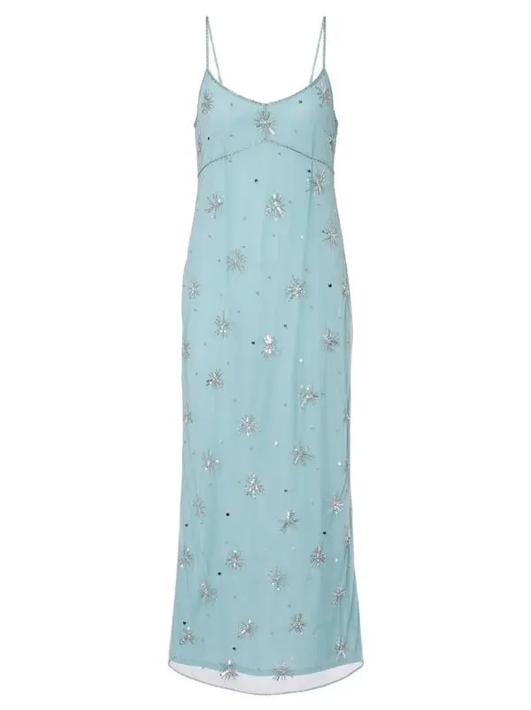 Staud Elsa Embellished Midi Dress - Blue