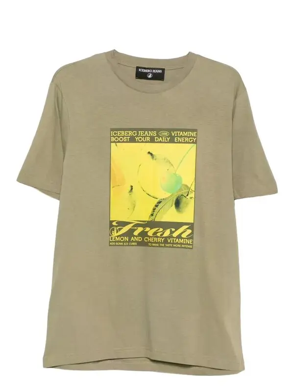 Iceberg Graphic-print Cotton T-shirt - Green