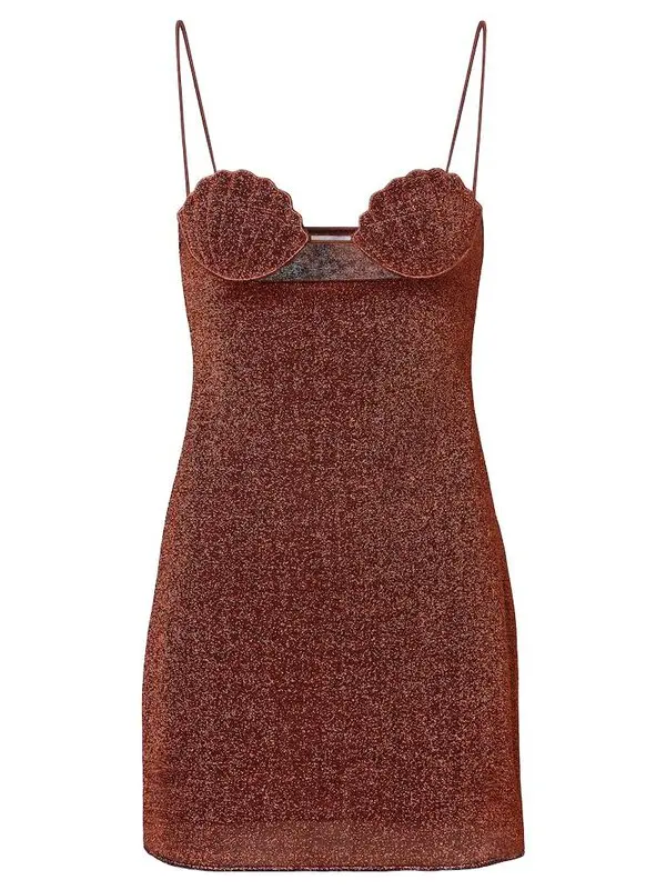 Oseree Lumière Shell Minidress - Brown