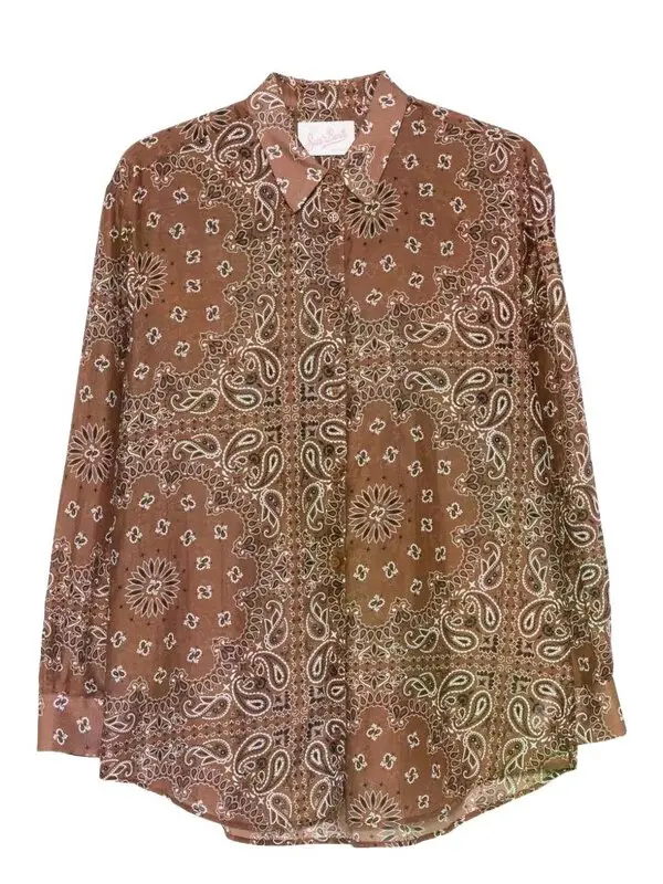 MC2 SAINT BARTH Bandana Print Long Sleeve Shirt - Brown