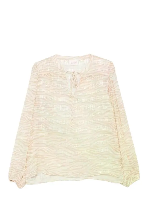 MC2 SAINT BARTH Zebra Print Lurex Blouse - Neutrals