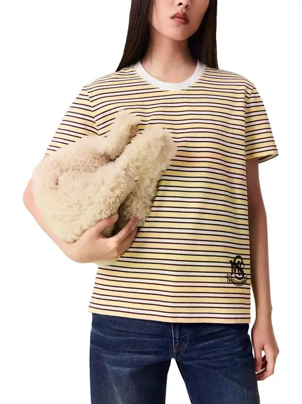 Stella McCartney Striped Logo Patch T-shirt - Yellow