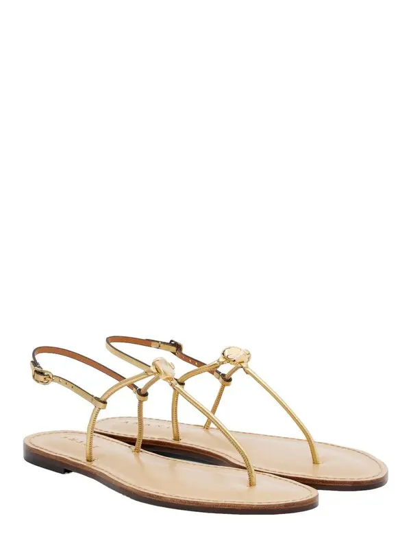 AMANU Naivasha Leather Thong Sandals - Gold
