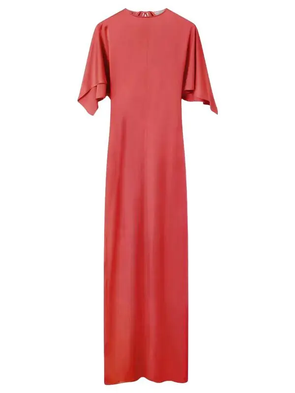 Stella McCartney Satin Cape-sleeve Maxi Dress - Red