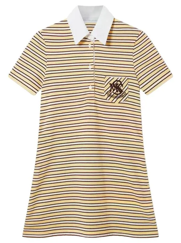 Stella McCartney Striped Logo Patch Dress - Yellow