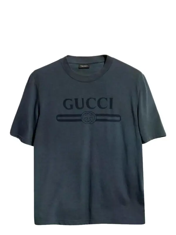 Gucci Logo-print Cotton T-shirt - Blue