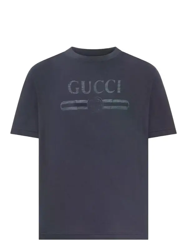 Gucci Cotton Jersey T-shirt With Devoré Detail - Blue