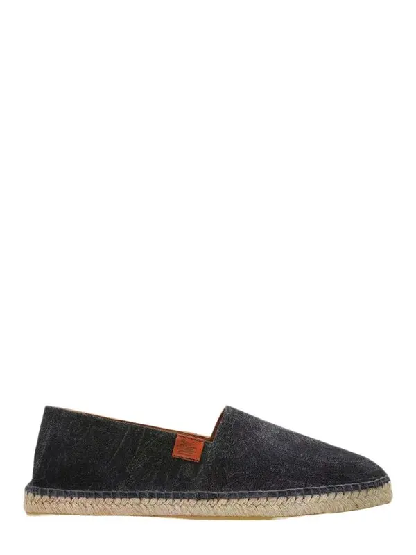 Etro Suede Paisley Espadrilles - Black