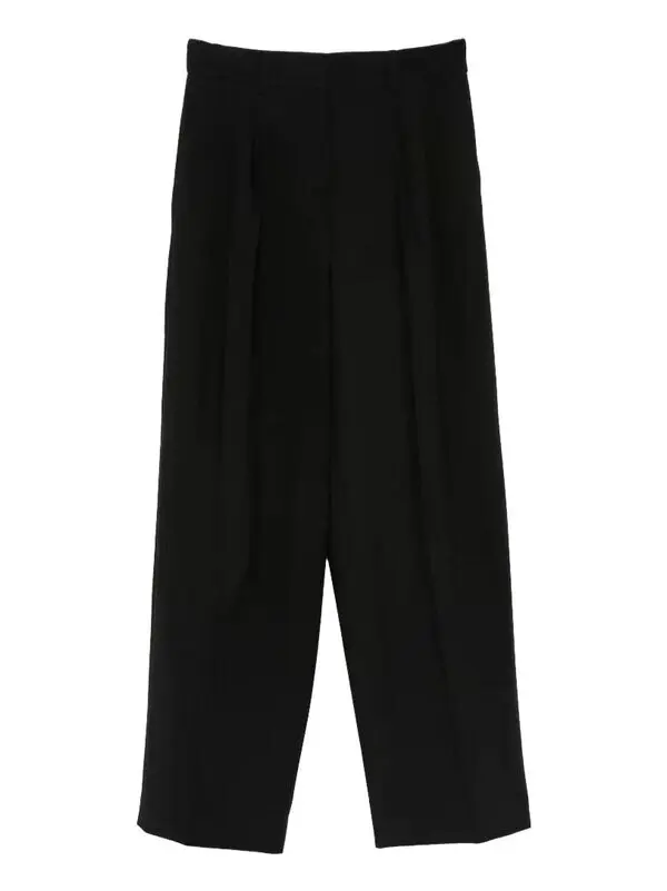 Calvin Klein Pleated Wide-leg Trousers - Black