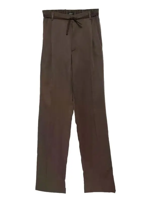 Brioni Silk Drawstring Trousers - Brown