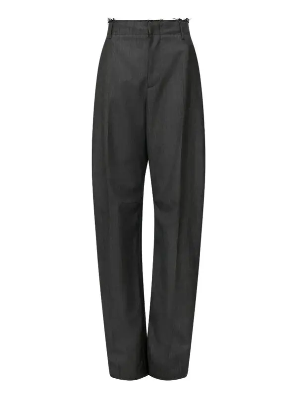 MAISON MARGIELA Wool Cotton Wide-leg Trousers - Grey