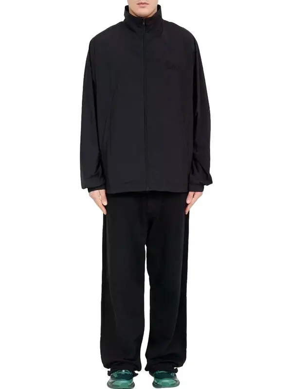 MAISON MARGIELA Nylon Zip Jacket With Embroidered Artwork - Black