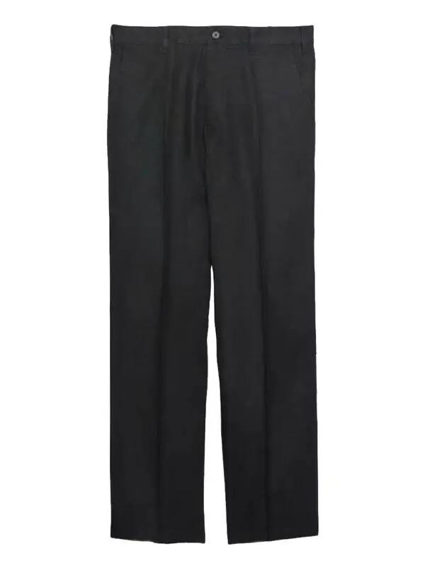 Prada Linen Wide-leg Trousers - Black