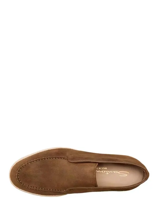 Santoni Suede Slip-on Sneakers - Brown