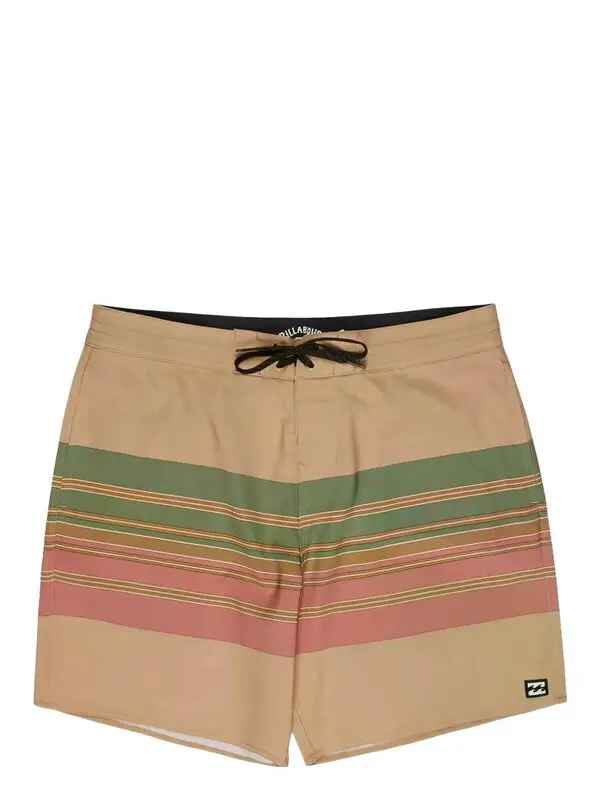 BILLABONG Horizontal Stripe Drawstring Swim Shorts - Neutrals