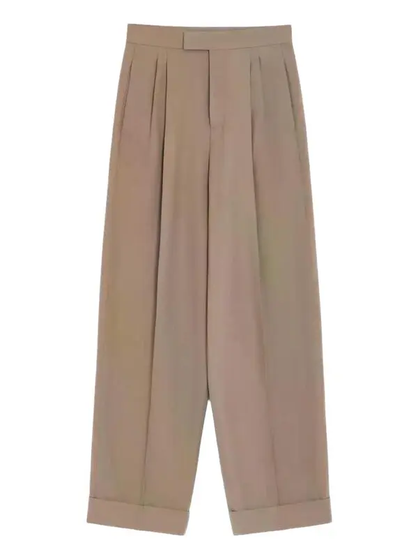 Valentino Garavani Cuffed Wool Trousers - Neutrals