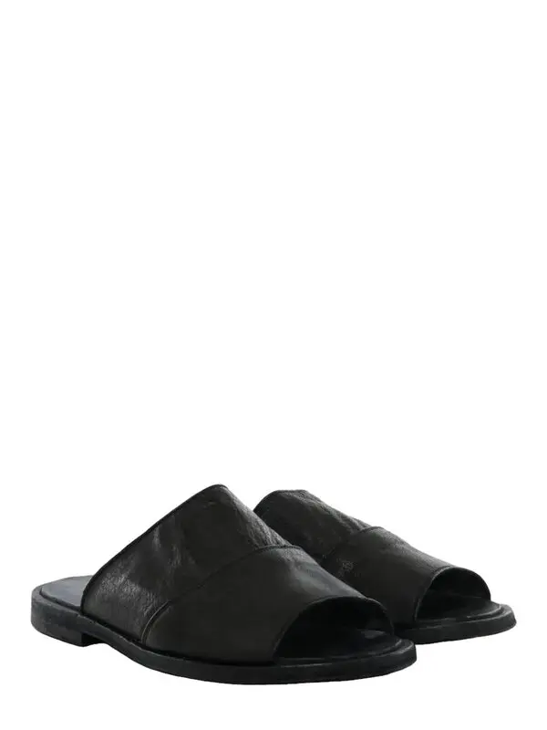 ZIGGY CHEN Crinkled Leather Sandals - Black