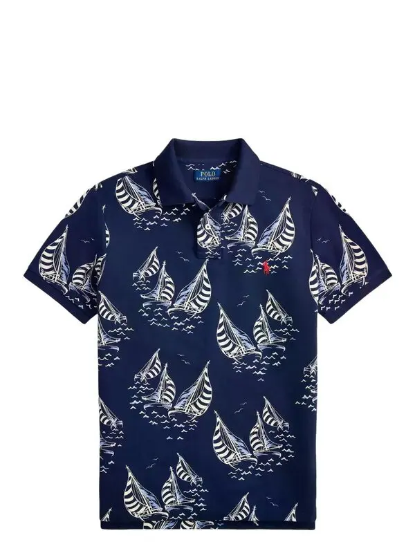 Polo Ralph Lauren Sailboat-print Polo Shirt - Blue