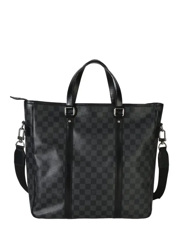 LOUIS VUITTON Damier Graphite Canvas Tadao Tote - Black