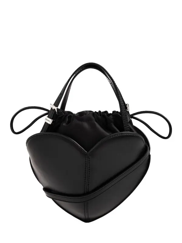 ROTATE BY BIRGER CHRISTENSEN Leather Heart-shaped Top Handle Bag - Black