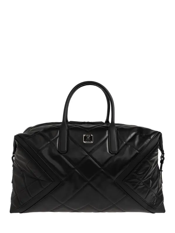 Mcm Quilted Leather Carry-on Bag - Black