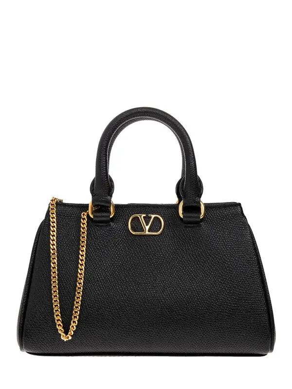 Valentino Garavani Grained Leather Top Handle Bag - Black
