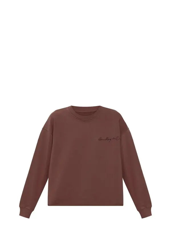 MAISON MARGIELA Oversized Crewneck Sweatshirt With Raw Edge Finish - Brown