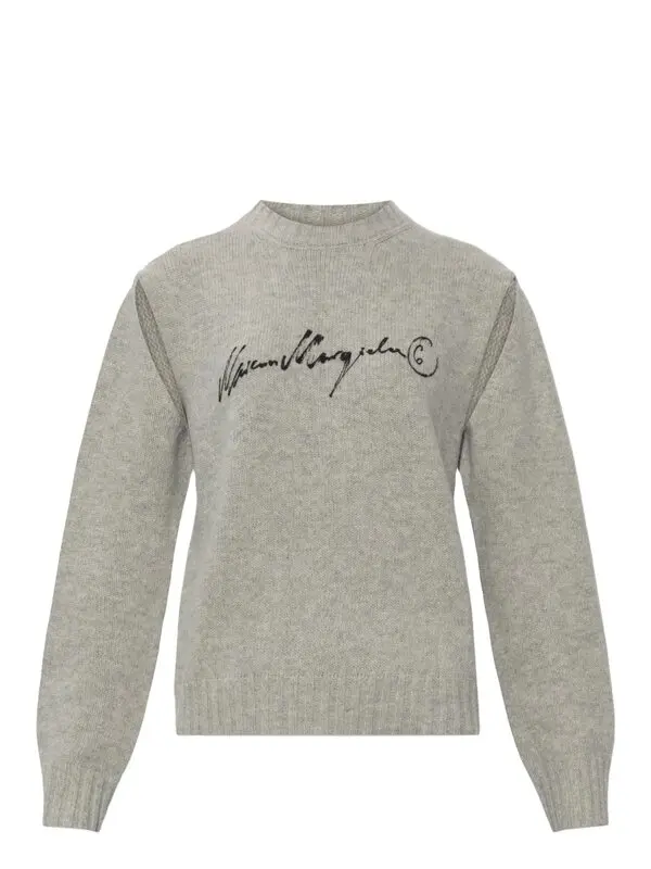 MAISON MARGIELA Logo Knit Sweater - Grey