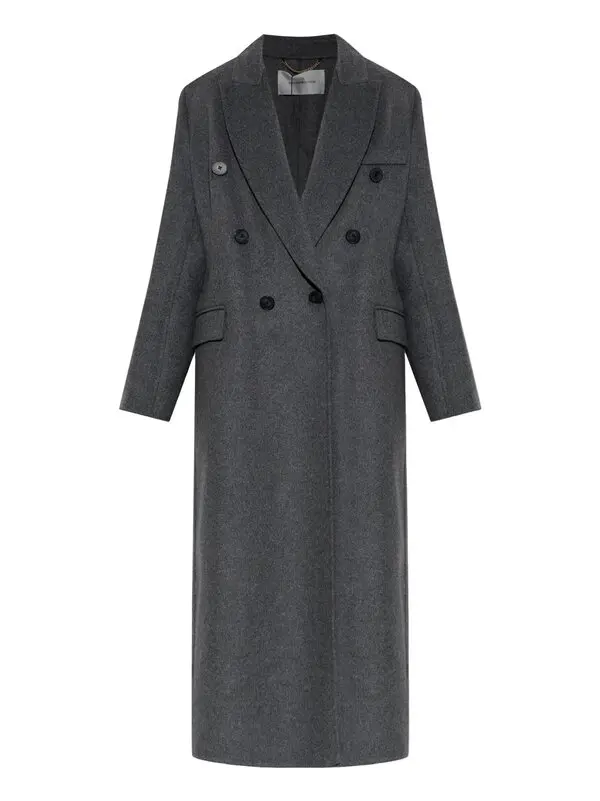 Victoria Beckham Double-breasted Wool Blend Coat - Grey