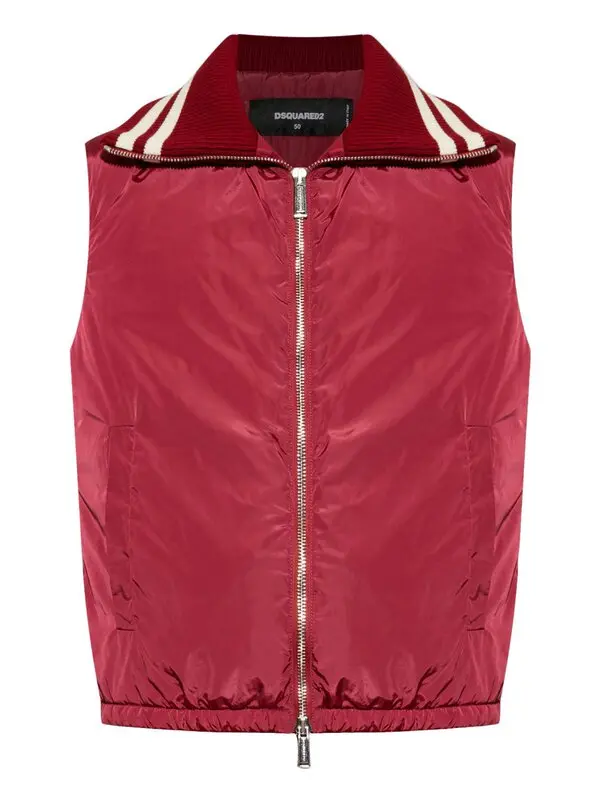 Dsquared2 Insulated Vest With Sporty Collar - Red