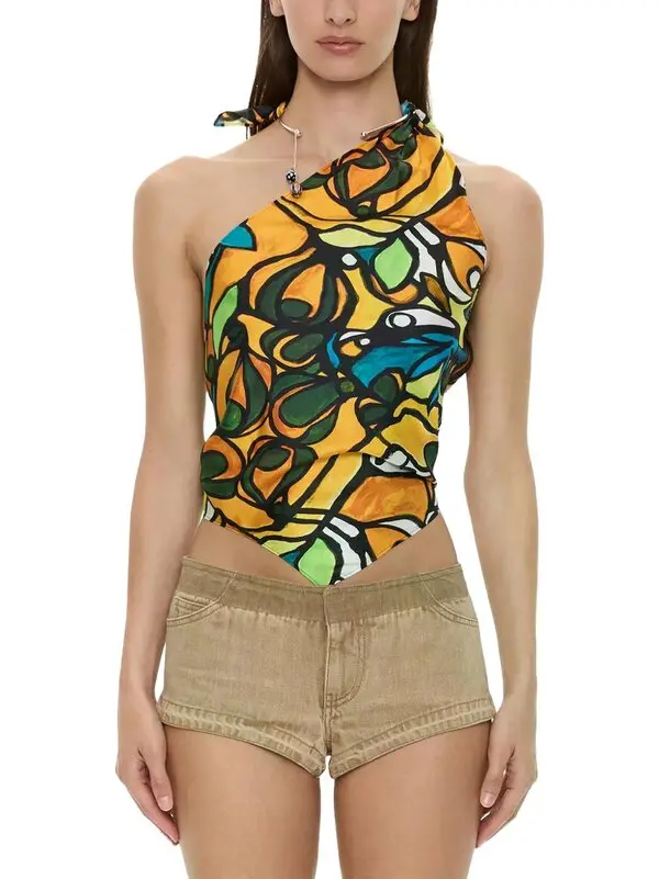 Christopher Esber Tropic Nouveau Scarf-tie Top - Yellow