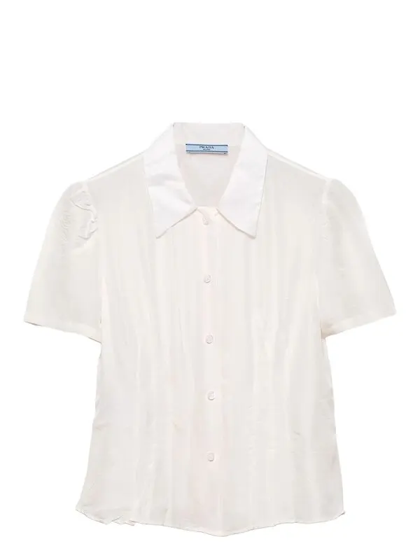 Prada Garment-dyed Washed Silk Shirt - Neutral