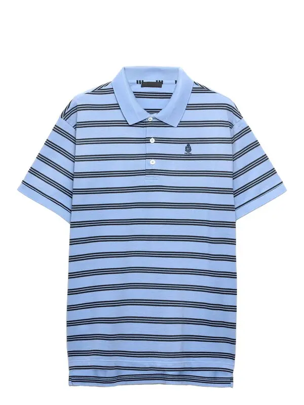 Prada Garment-dyed Cotton Polo Hirt - Light Blue