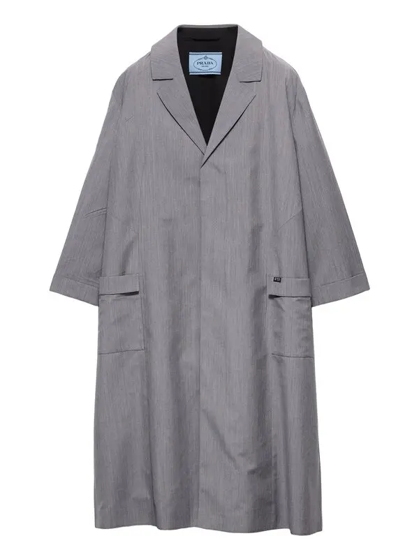 Prada Single-breasted Mohair Coat - Grey