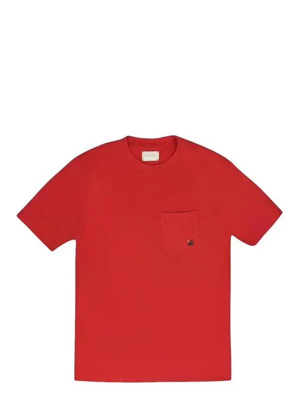 Aimé Leon Dore Crest-embroidered Chest-pocket T-shirt - Red