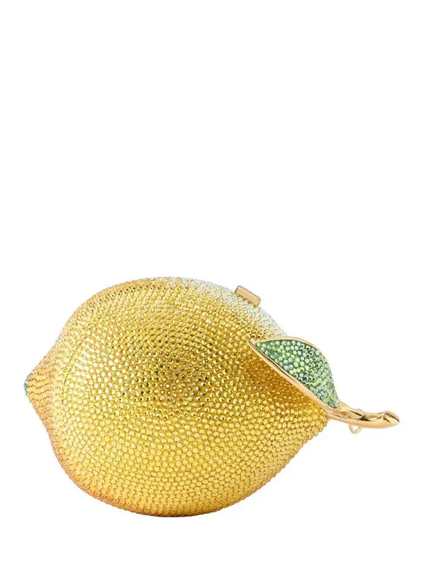 Judith Leiber Citron Crystal-embellished Clutch - Yellow
