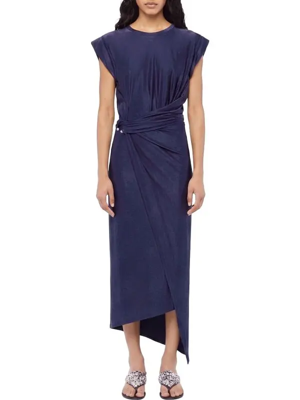 Rabanne Draped Maxi Dress - Navy