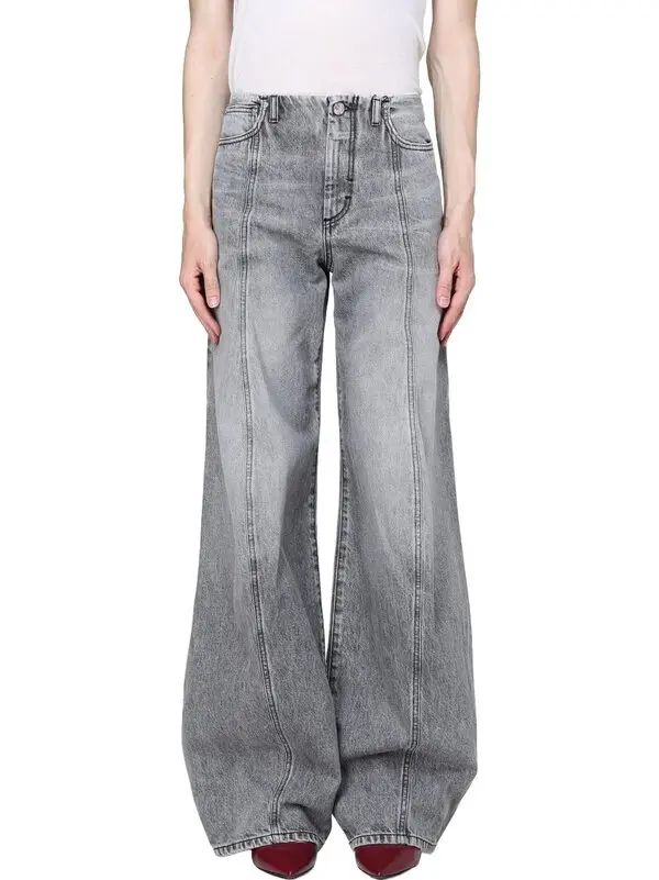 Sportmax Wide-leg Denim Pants - Black