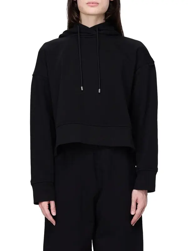 Sportmax Cropped Hooded Sweatshirt - Black
